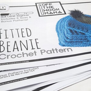 Fitted Beanie Crochet Pattern With Bonus Ears Included! Mens / Womens ...