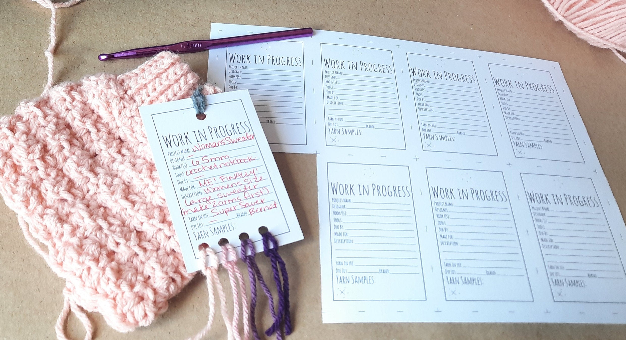 8 off the Hook Work in Progress Tags. WIP Hang Tag for | Etsy