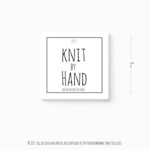 Printable Knit Etsy Maker Tag Bundle / Knit by Hand Tag/ Skinny Product ...