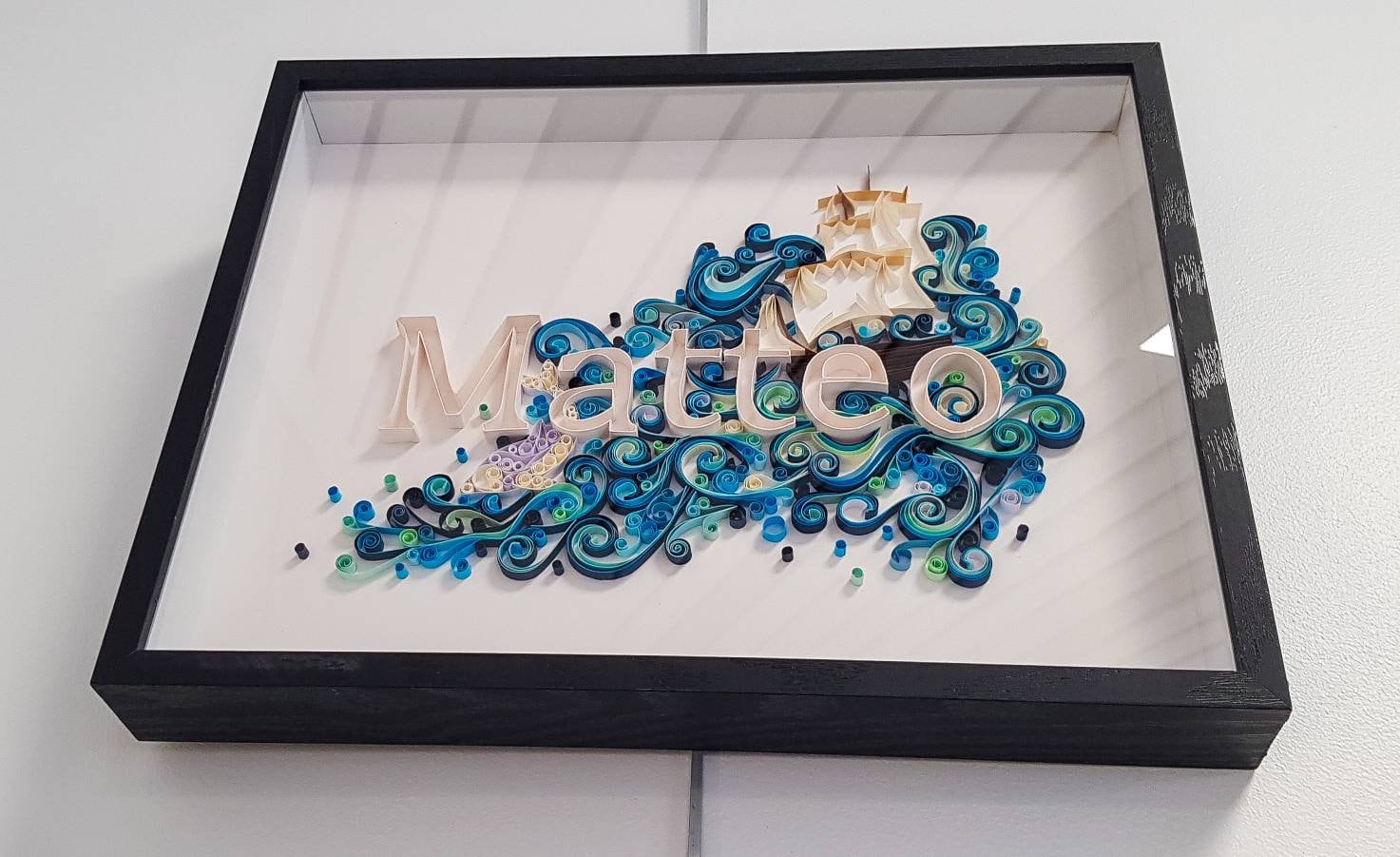 Decorative Name Board for Bedroom in Quilling Style, First Name Mattéo ...