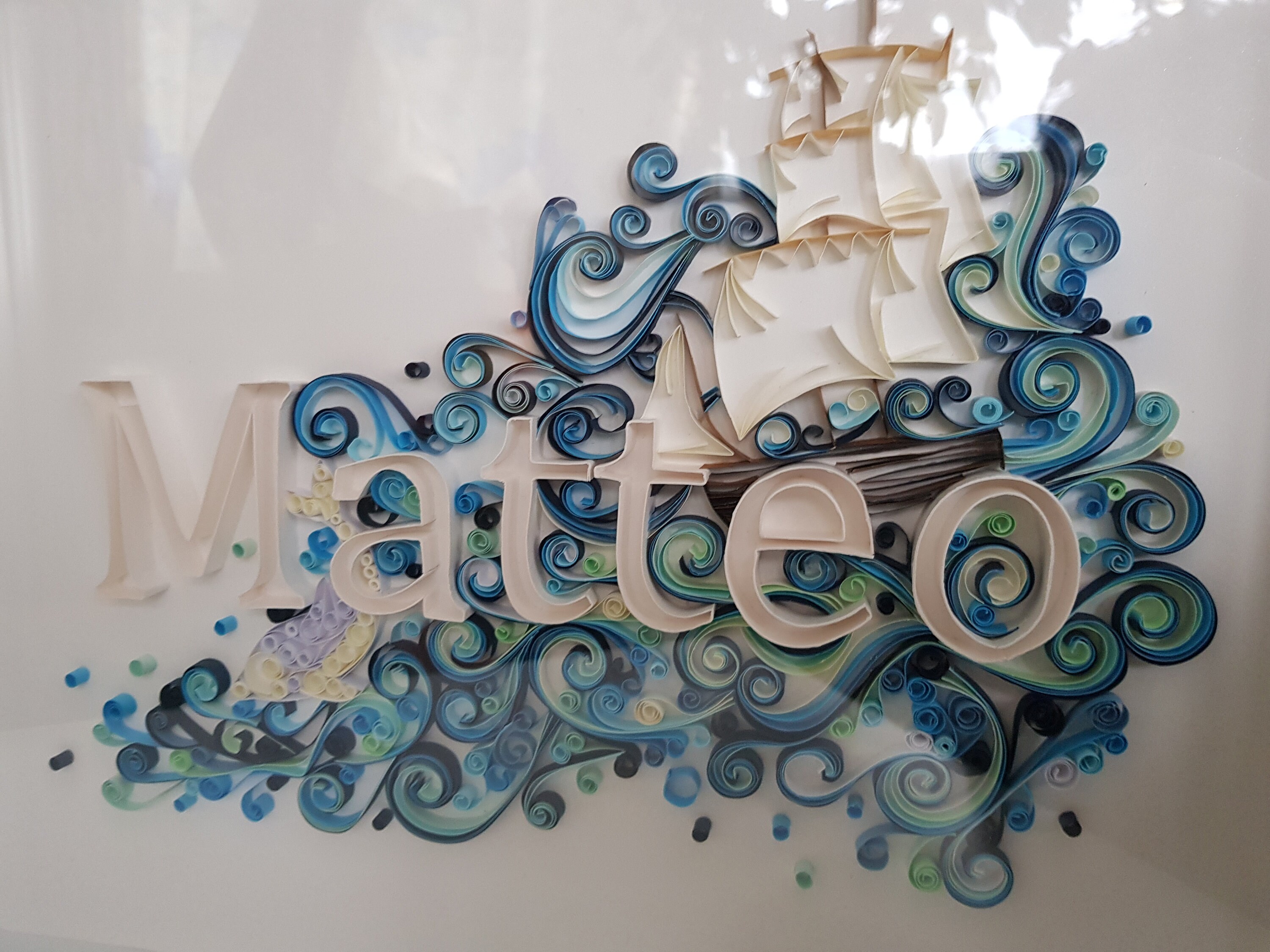 Decorative Name Board for Bedroom in Quilling Style, First Name Mattéo ...