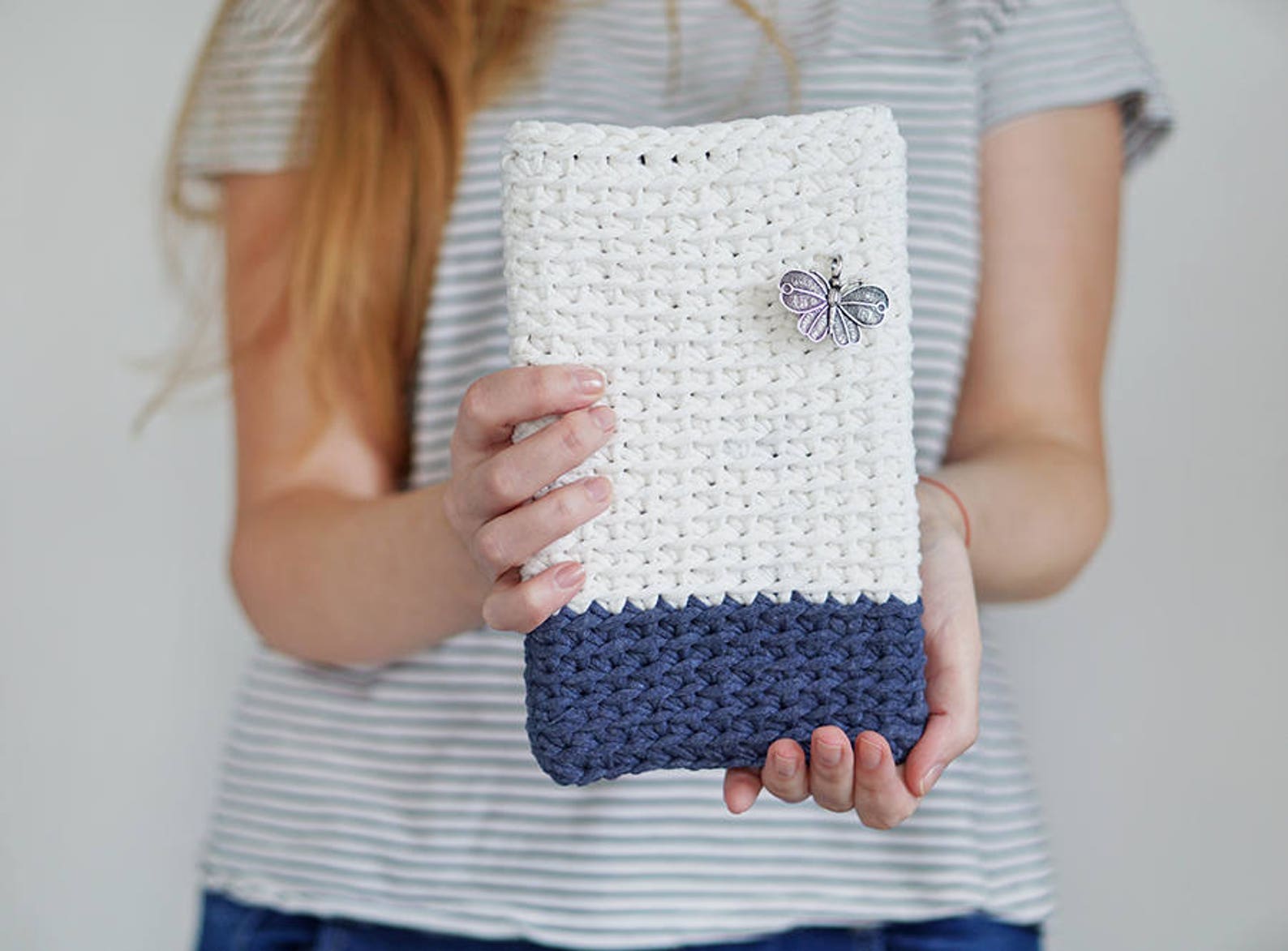 Crochet Tablet Case Knit Tablet Sleeve Case from Cotton Rope | Etsy