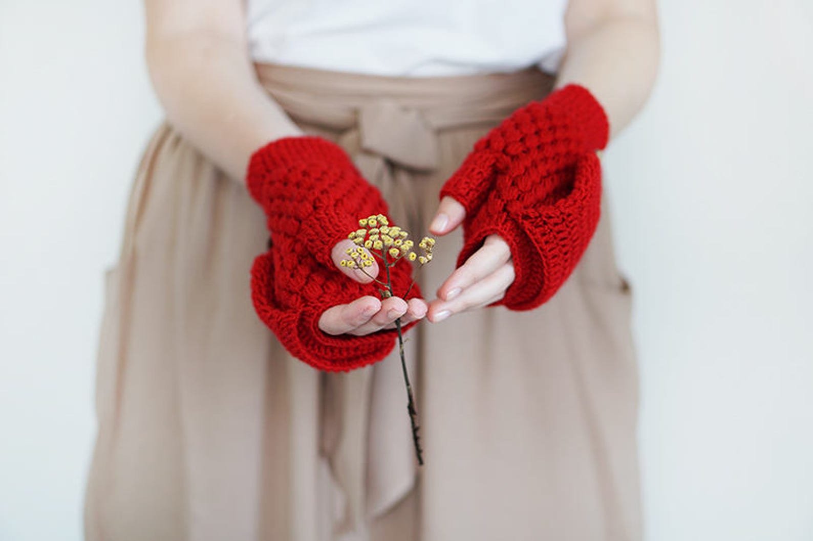 Crochet Convertible Mittens Winter Wool Gloves Flip Top - Etsy