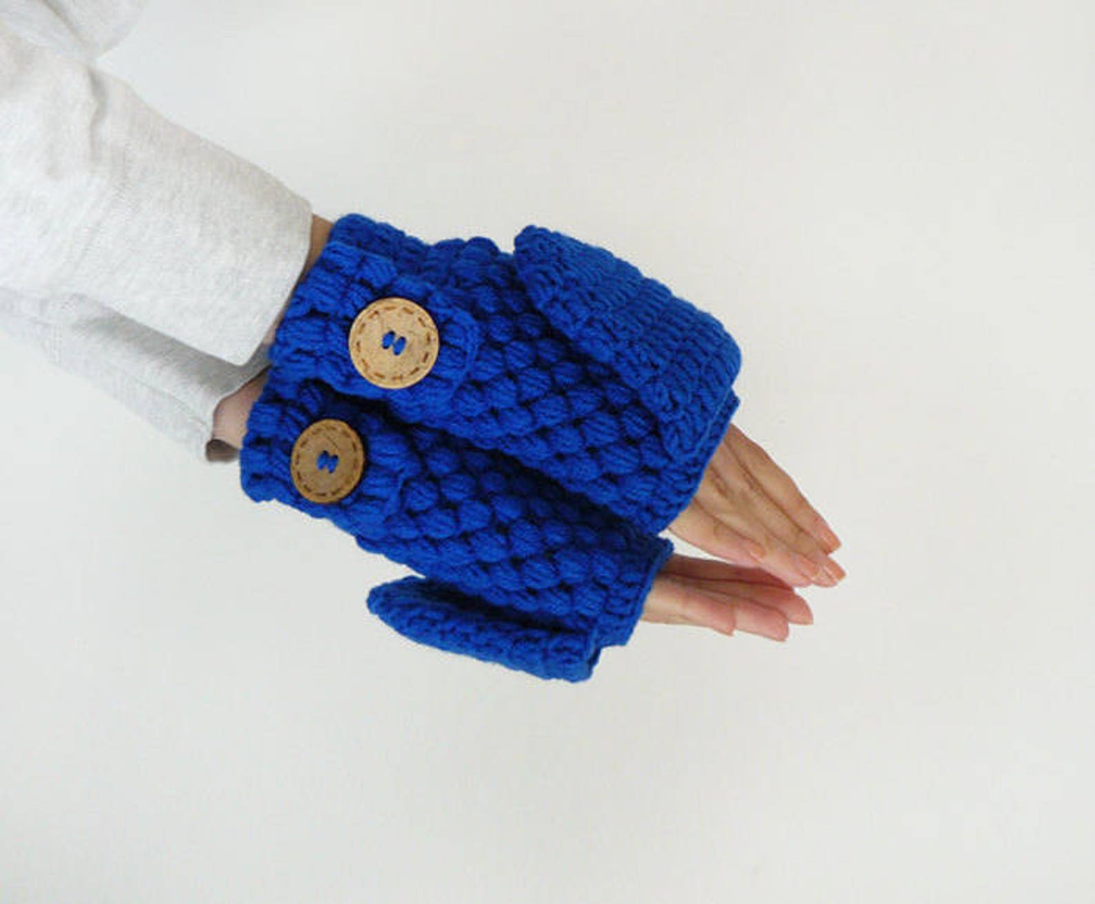 Crochet Convertible Mittens Winter Wool Gloves Flip Top - Etsy