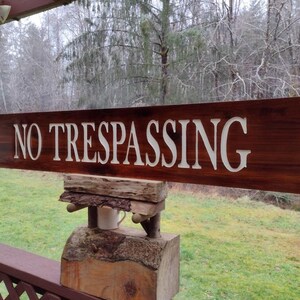 No TRESPASSING Sign, Customizable Rustic Style Outdoor Fence Road Cabin ...