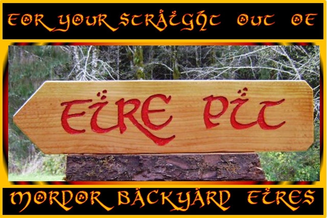 FIRE PIT, Campfire Bonfire With Lord of the Rings Hand Carved Routed ...