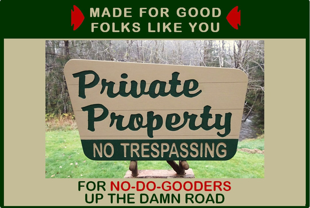 PRIVATE Property & No TRESPASSING Customizable Forest Service Sign ...