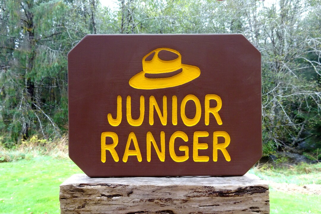 JUNIOR RANGER Sign With Ranger Hat, National Park Bedroom Playground ...