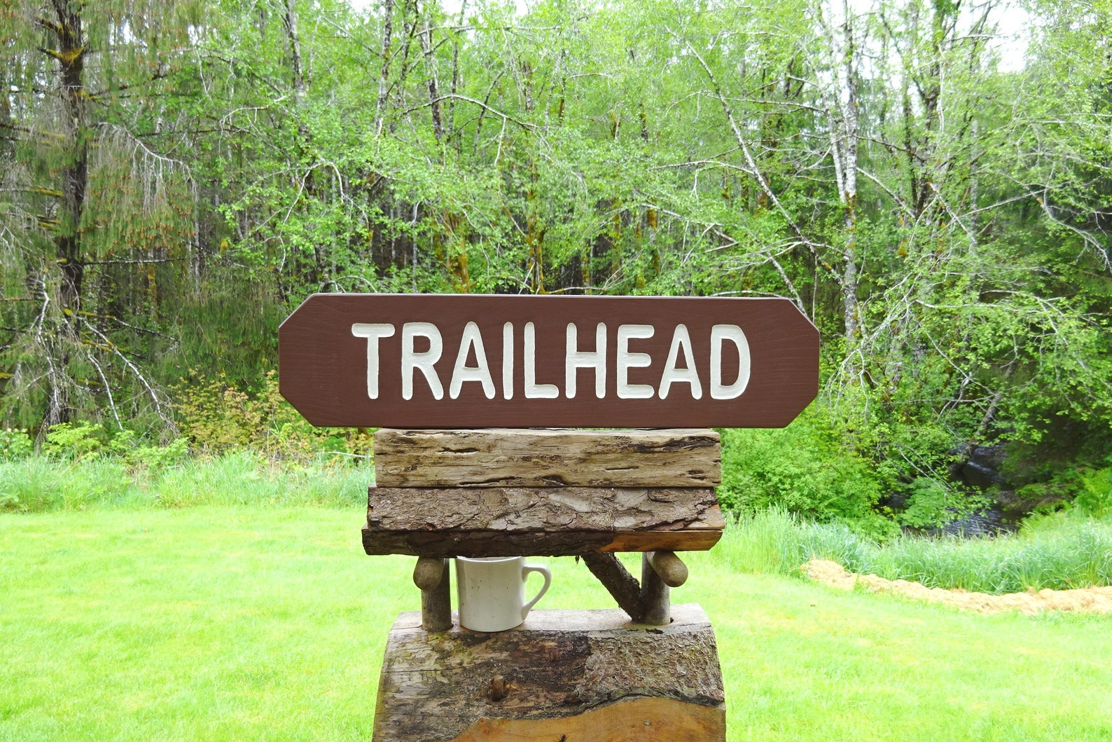 TRAILHEAD Sign National & State Park Trail Road Home Cabin Lodge ...