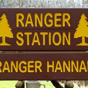 RANGER STATION Sign With Name, Customizable Park Road Street Cabin ...
