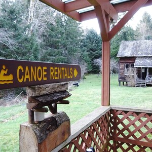 CANOE RENTAL Sign, National Park Style Trail Road Lodge Campground Sign ...