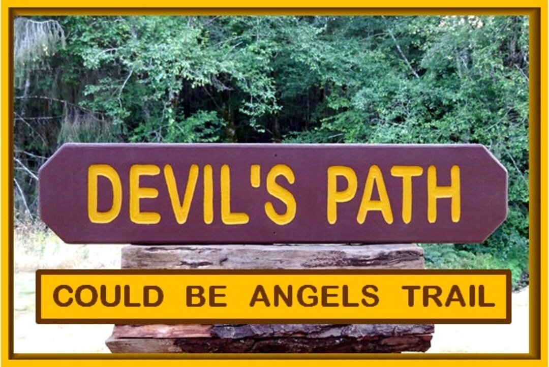 DEVILS PATH Trail Sign, Park Style Path Trail Road Street Home Cabin ...