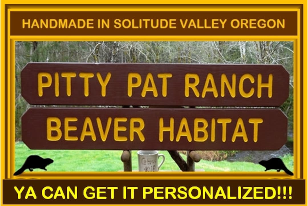 PITTY PAT RANCH Sign, Personalizable Park Style Trail Road Cabin Lodge ...