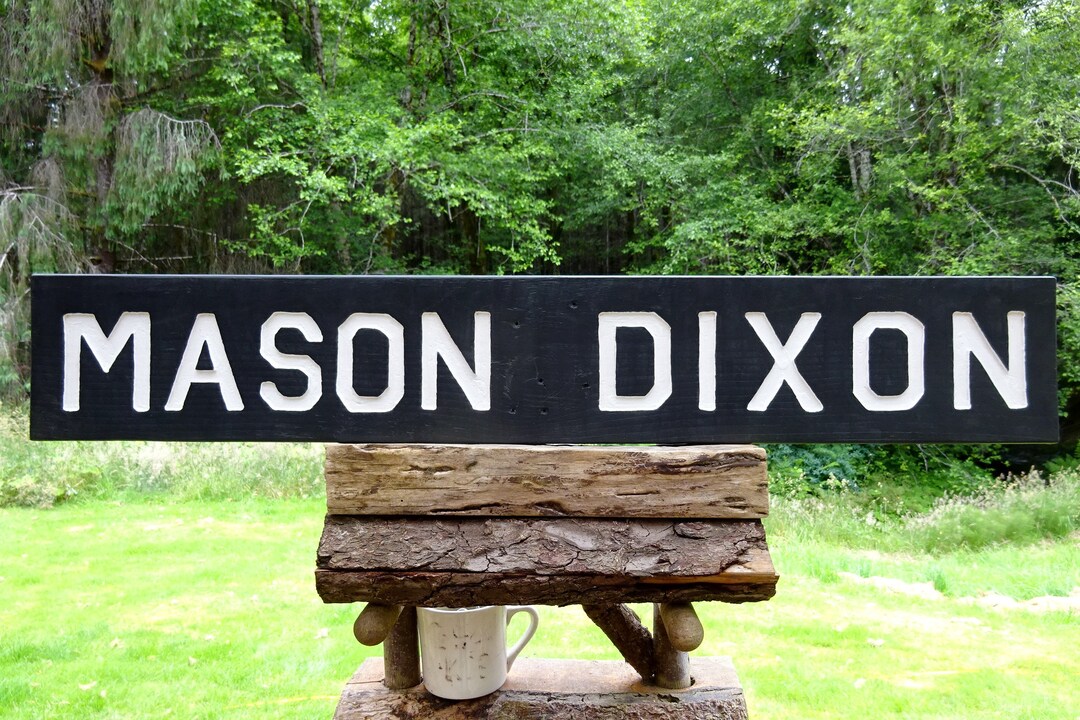 MASON DIXON Line Appalachian Trail Sign, Cabin Lodge Park Campground ...