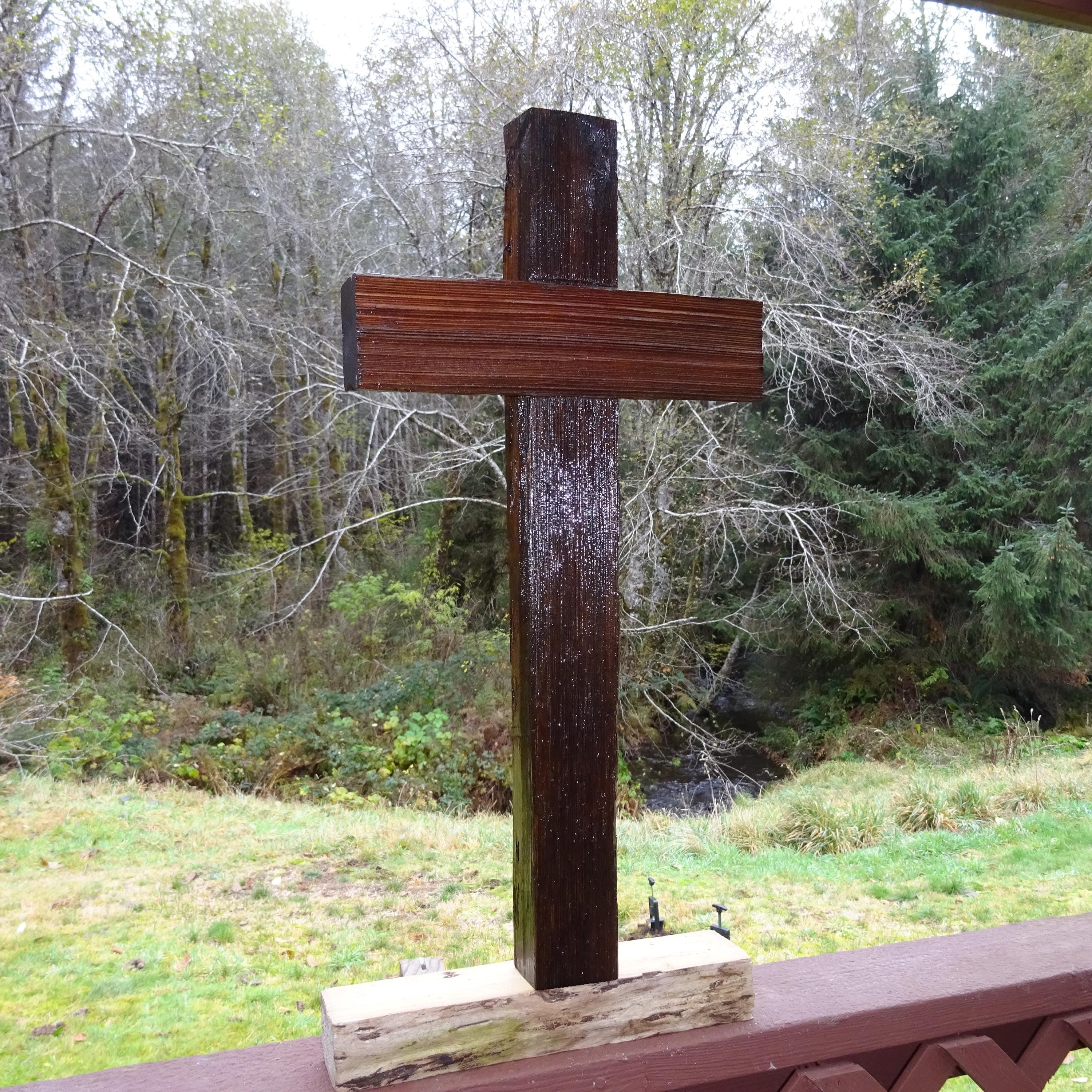 Handmade Folk Art, OLD RUGGED CROSS on Primitive 400+ Year-old Red ...