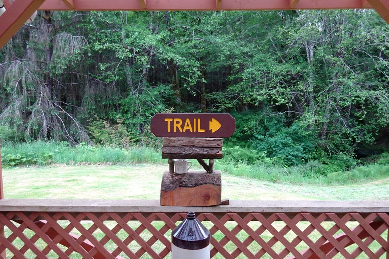 TRAIL Sign With Arrowhead Direction National Park Path Trail - Etsy