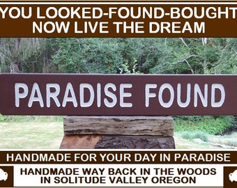 Paradise Found Sign - Etsy