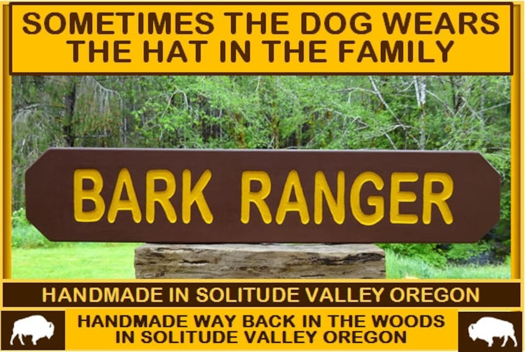 BARK RANGER Sign, National & State Park Style Path Trail Home Cabin ...