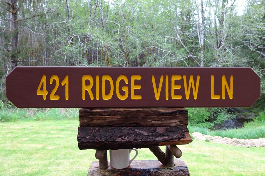 CAMP ADDRESS Sign, Park Style, Road Street Yard Drive Home Cabin Lodge ...