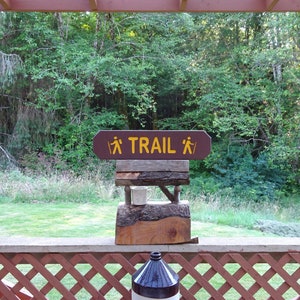 Park Service Style TRAIL With 2 Backpackers Sign for Your Trail Cabin ...
