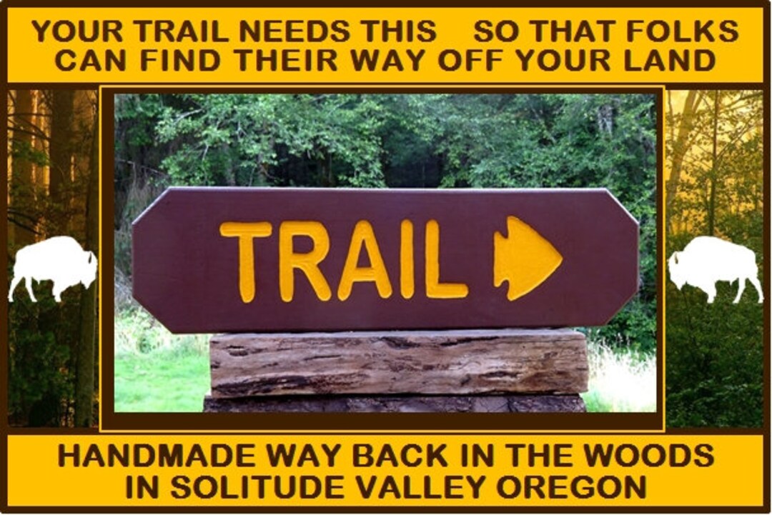 TRAIL Sign With Arrowhead Direction National Park Path Trail Home ...