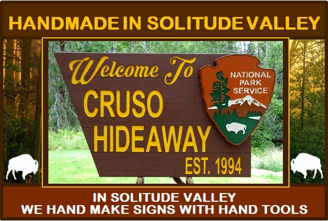 FAMILY NAME HIDEAWAY Sign With Est. Date, Arrowhead & Buffalo Park ...