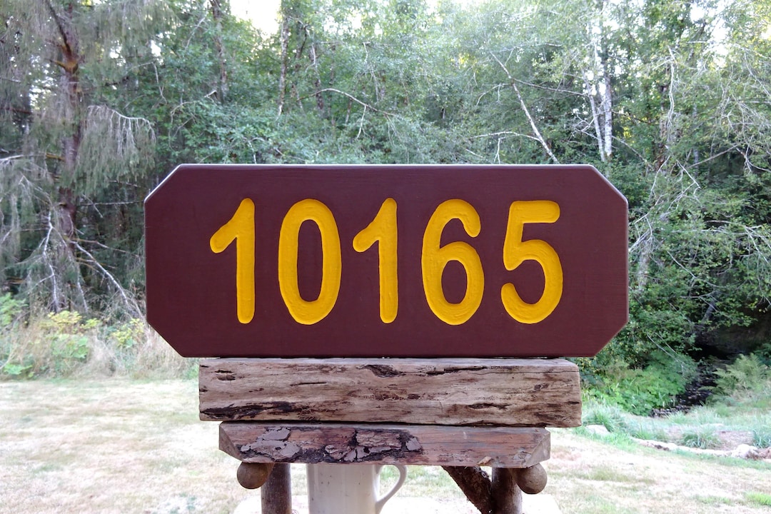 Hand Carved Lodge Address Sign, National Park Style - Etsy