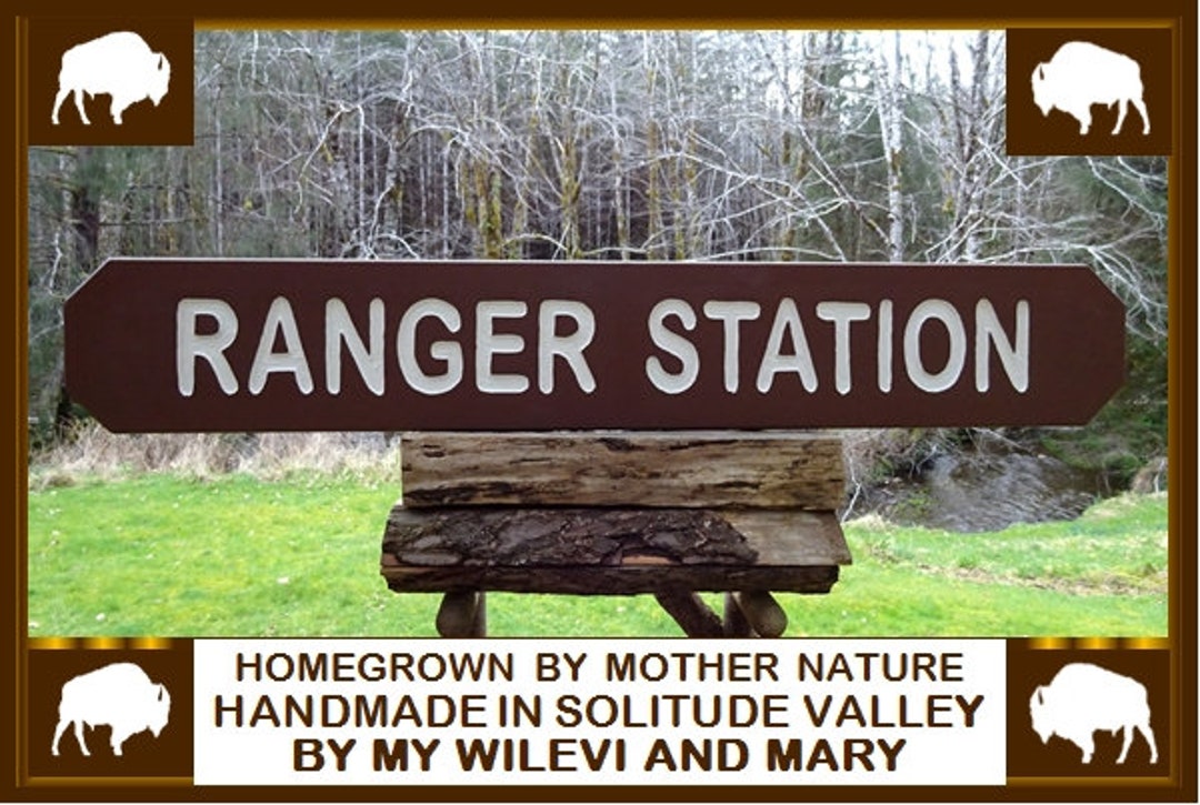 National Park & Forest Service RANGER STATION Office Sign, Cabin Lodge ...