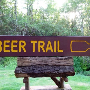 BEER TRAIL ARROW Sign, Park Style Path Trail Backyard Cabin Lodge ...