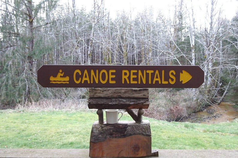 Hand Carved Canoe Rental Sign, Vintage National Park Style - Etsy