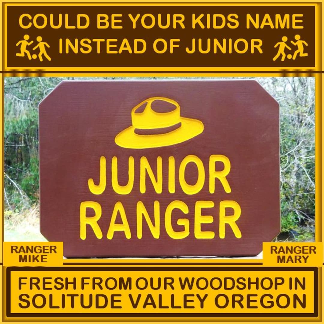 National Park Style CHILDS JUNIOR RANGER Sign With Hat, for Nursery ...
