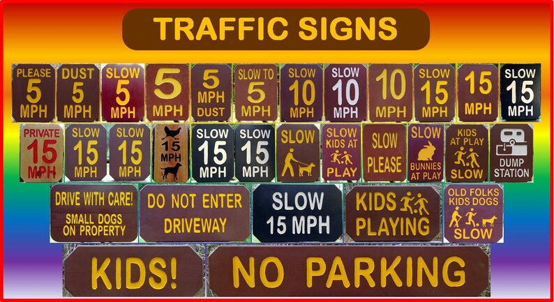 KIDS PLAYING Campground Sign With Kids Symbol Park Road - Etsy