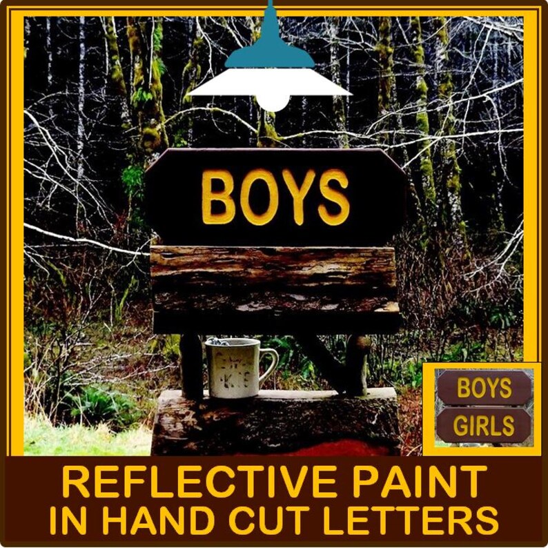 Vintage Park Style BOY’S Toilet Sign, Restroom Shower Bedroom Fort ...