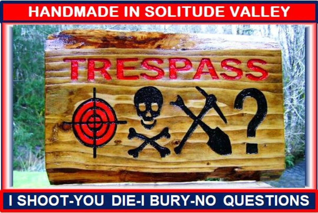 NO TRESPASSING PICTOGRAPH Sign for Outdoor Rustic Fence Drive Street ...