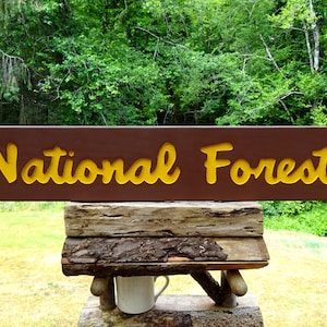 FOREST SERVICE PARK Sign, Park Style Hiking Trail Road Street Cabin ...