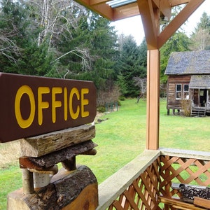 OFFICE Sign, Park & Forest Service Style Lodge Business Office Door ...