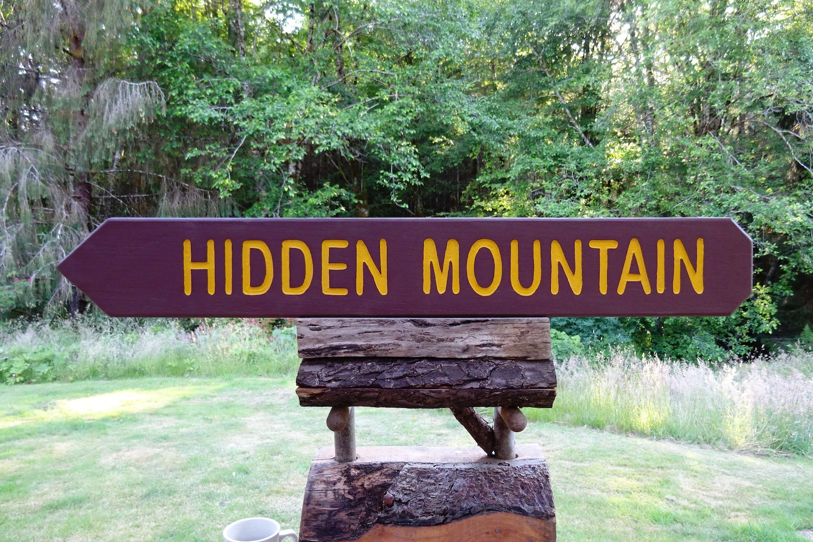 HIDDEN MOUNTAIN sign National Park arrow style scenic location | Etsy