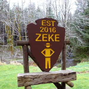 BABY’S FIRST NAME With Ranger & Birth Year, Park Themed Nursery Sign on ...