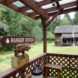RANGER STATION National Park Style Sign With Arrow, Hand Carved Routed ...