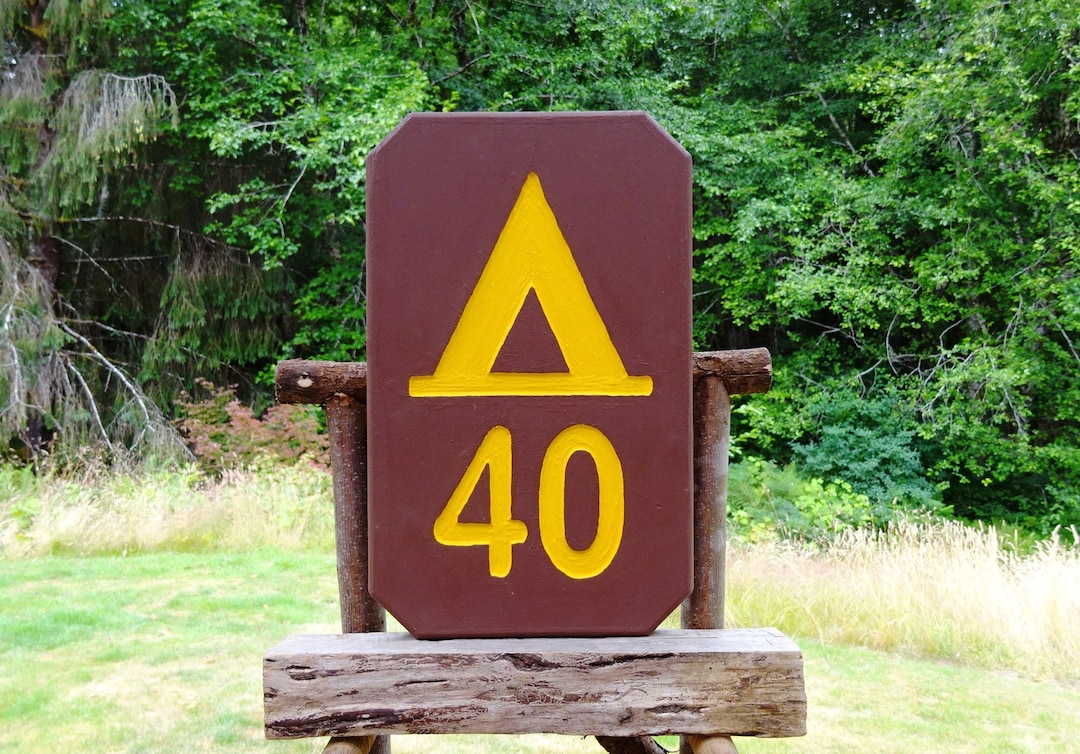 CAMP ADDRESS Sign With Tent Symbol, Customizable Park Style Road Street ...