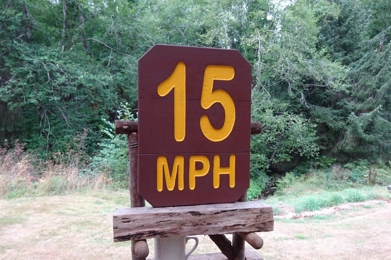 15 MPH SPEED LIMIT Sign, Park & Forest Service Style Path Trail Road ...