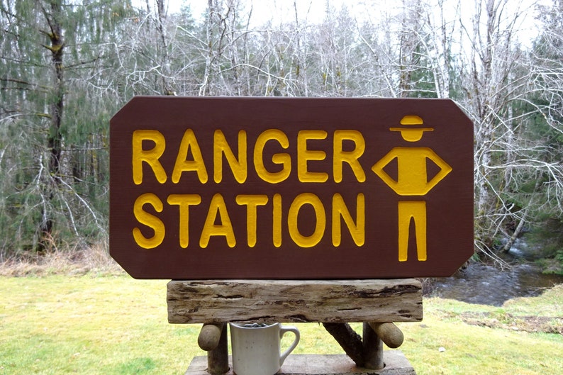 Park Style RANGER STATION Sign With Ranger Symbol Trail Cabin - Etsy