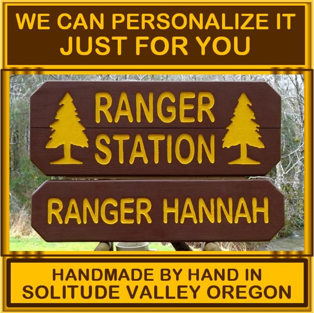 National Park Style Personalizable RANGER STATION Sign. for Cabin Lodge ...