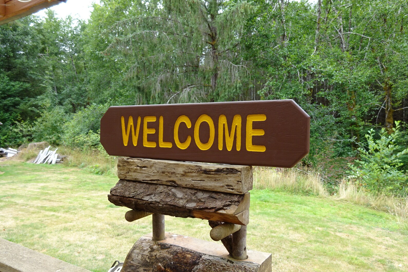 WELCOME Sign, Park Style Path Trail Road Cabin Refuge Lodge Retreat ...