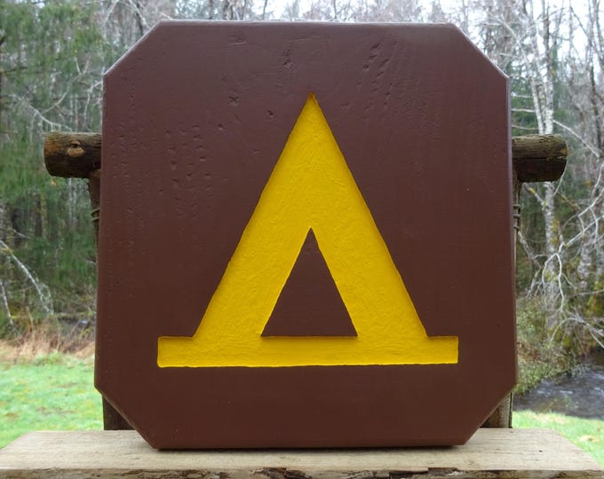 National Park Style CAMPGROUND SYMBOL Sign. for Hiking Trail Road ...