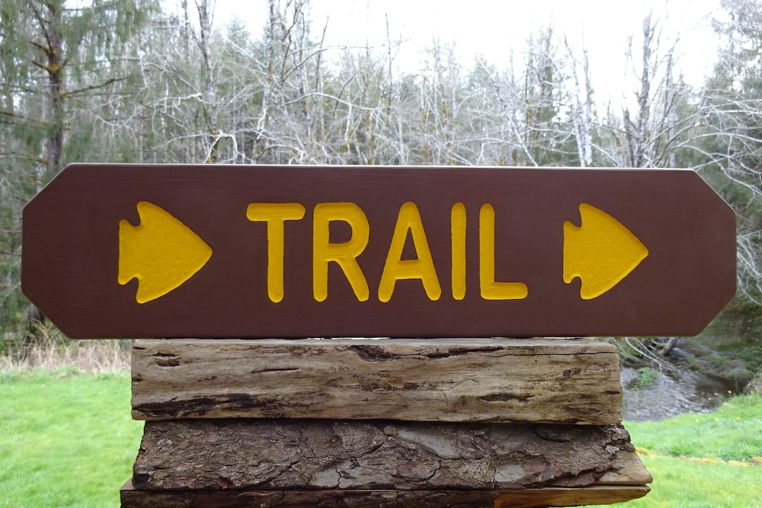 National Park Style DOUBLE ARROW TRAIL Direction Sign, Path Trail Cabin ...
