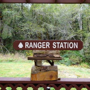 RANGER STATION National Park Style Sign With Arrow, Hand Carved Routed ...
