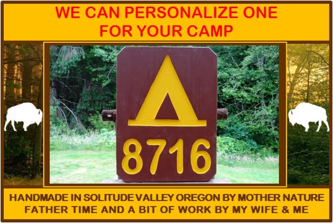 CAMP ADDRESS Driveway Sign, for Your Road Street Home Cabin Lodge ...