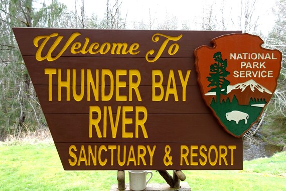 THUNDER BAY RIVER Sanctuary & Resort Sign. National Park - Etsy