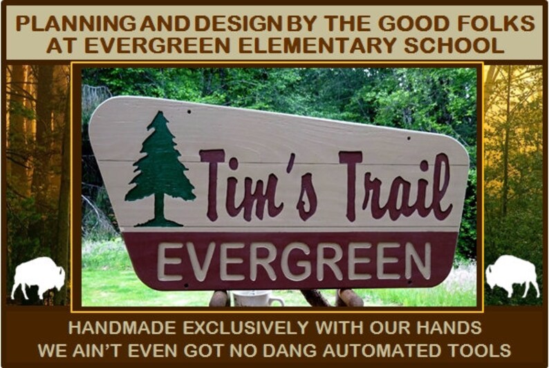 Memorial With School Name Sign Forest Service Park Style Trail - Etsy